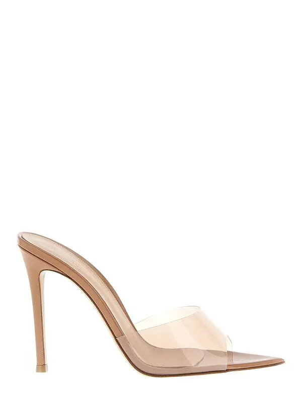 GIANVITO ROSSI Elle Patent Leather And Glass Sandals - Beige