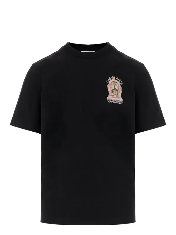 Casablanca Cotton T Shirt With Logo - Black