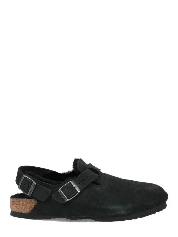 BIRKENSTOCK Tokio Suede Clogs With Shearling Lining - Black