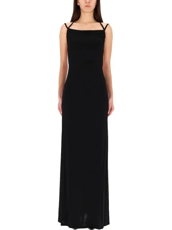 MARINE SERRE Long Jersey Dress - Black
