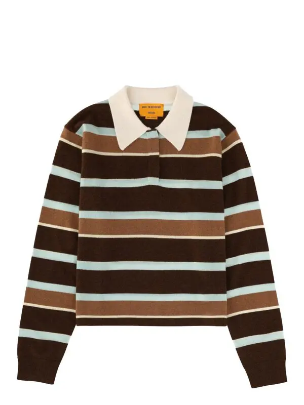 Guest In Residence Cropped Stripe Rugby Polo Shirt - Multicolour