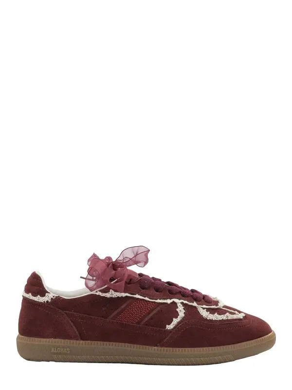 ALOHAS Suede Sneakers With Crochet Trim - Brown