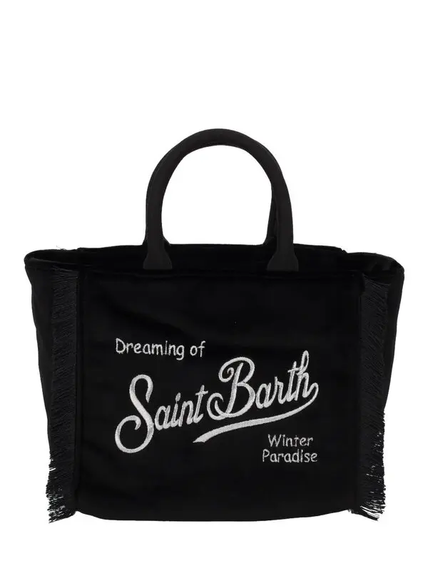 MC2 SAINT BARTH Mini Velvet Tote Bag - Black