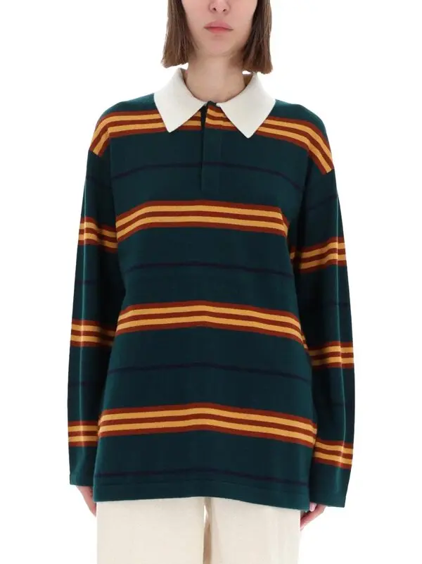 Guest In Residence Striped Cashmere Rugby Polo Shirt - Multicolour