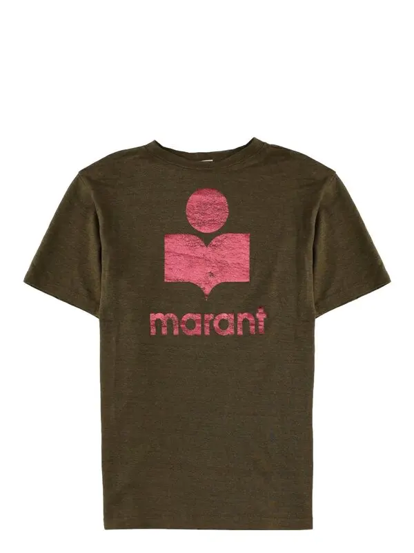 MARANT ETOILE Relaxed Fit Linen T-shirt - Brown