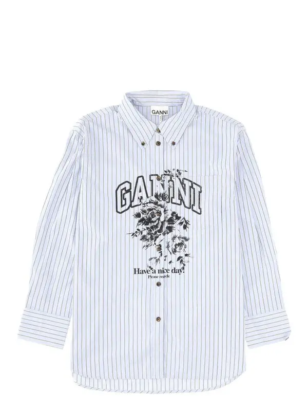 GANNI Logo Print Shirt - Purple