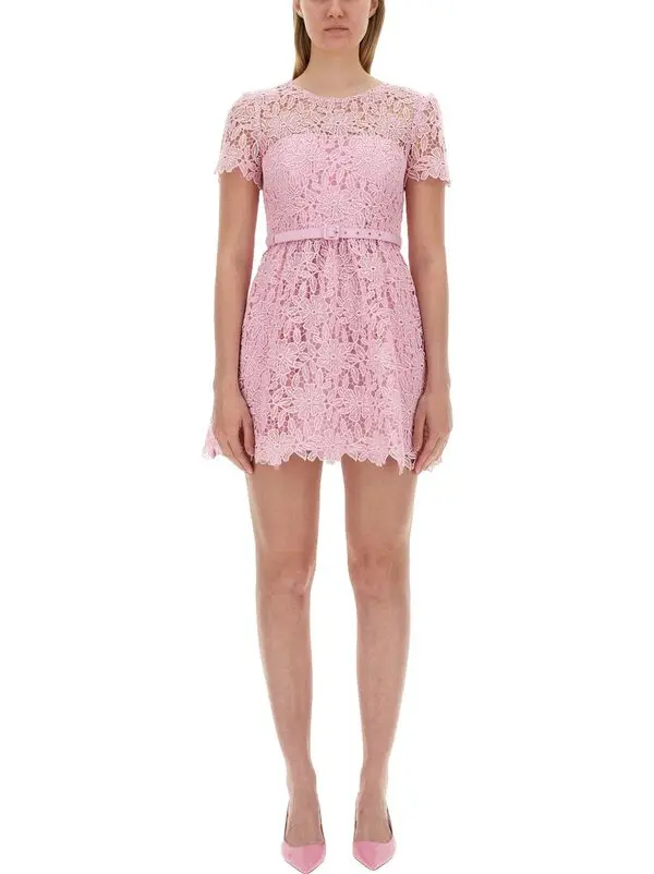 SELF-PORTRAIT Lace Mini Dress - Pink