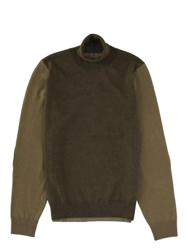 MAISON MARGIELA Straight Fit Two Tone Wool Jersey - Military Green
