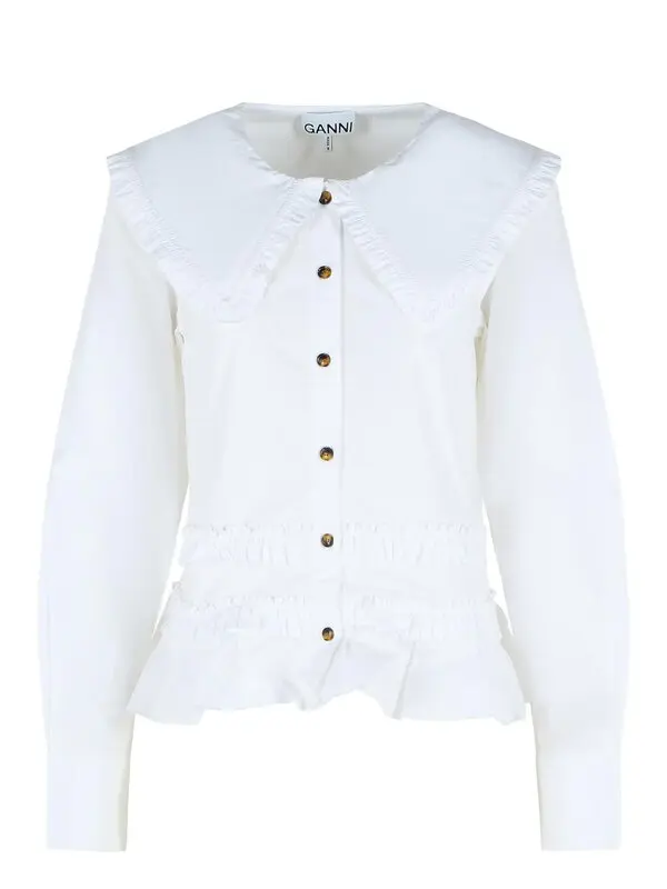 GANNI Cotton Shirt - White