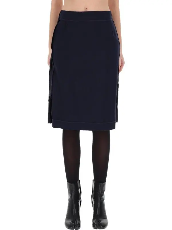MAISON MARGIELA Midi Skirt With Zipper Detail - Blue