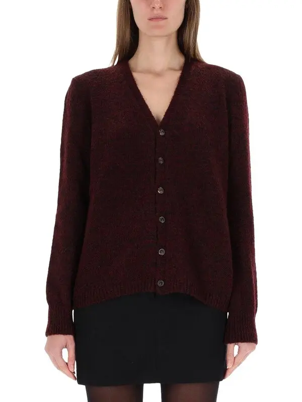 MAISON MARGIELA Virgin Wool Cardigan - Bordeaux