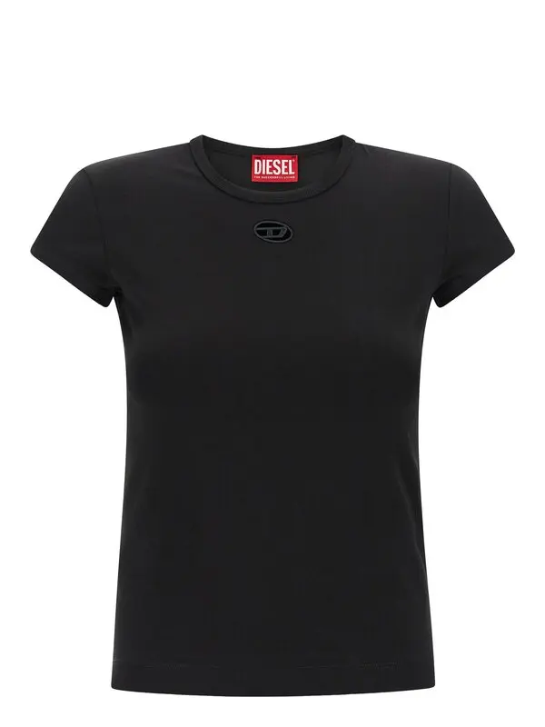 DIESEL Stretch Cotton T-shirt - Black