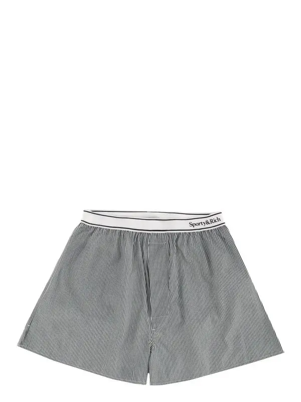 SPORTY&RICH Striped Logo Shorts - Green