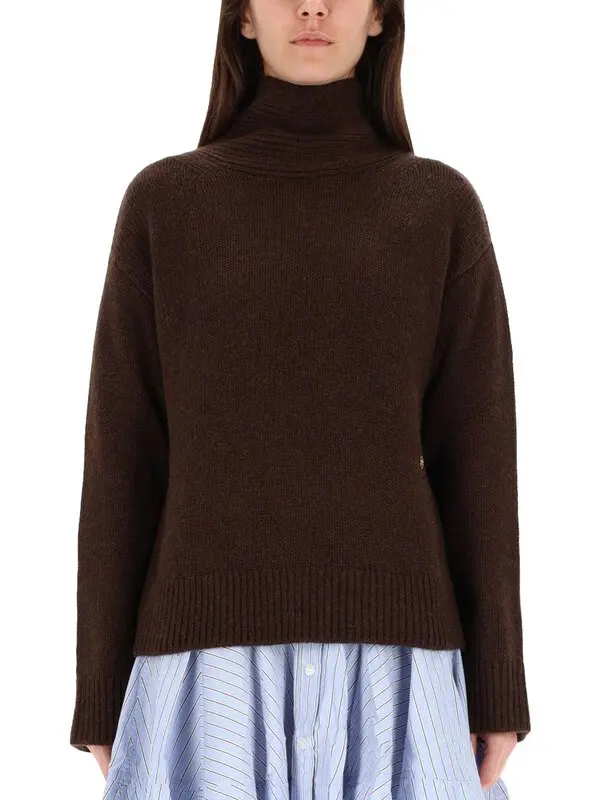 GANNI Wool Blend Sweater - Brown