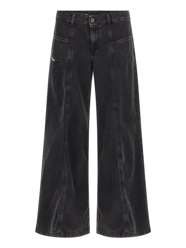 DIESEL D-akii Wide Leg Jeans - Black