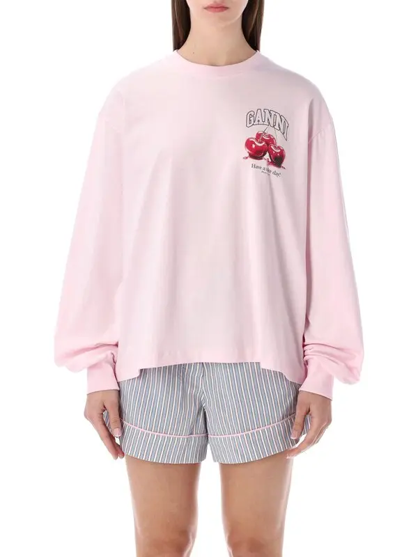 GANNI Long-sleeve T-shirt - Chalk Pink