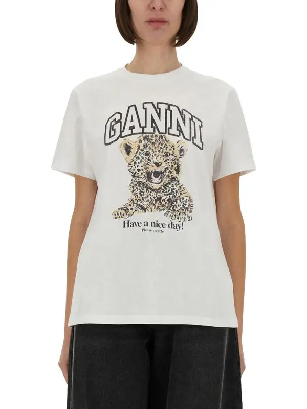 GANNI Leopard Print T-shirt - Animalier