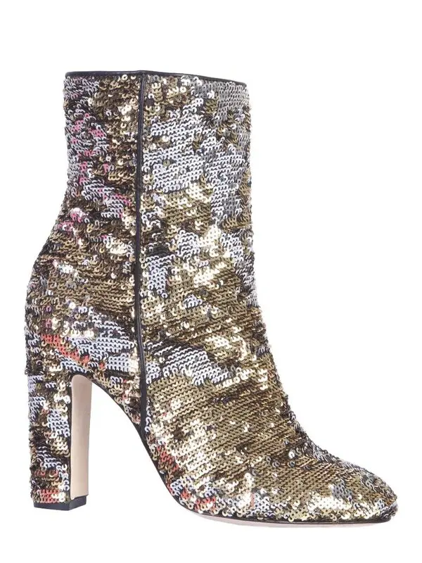 Paris Texas Sequin Ankle Boots - Gold