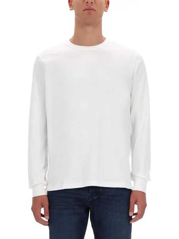 DIESEL T Shirt With Embroidered Logo - White