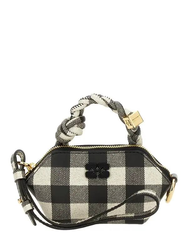 GANNI Bou Nano 'vichy' Bag - Black