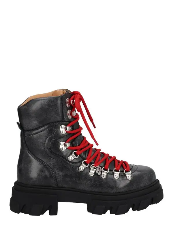 GANNI Lace-up Hiking Boot - Black