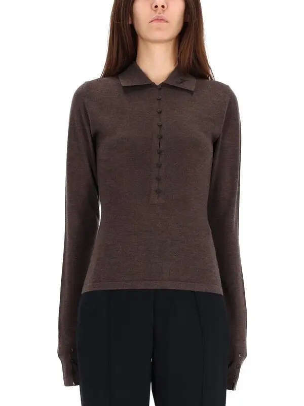 Jacquemus Knitted Polo - Brown