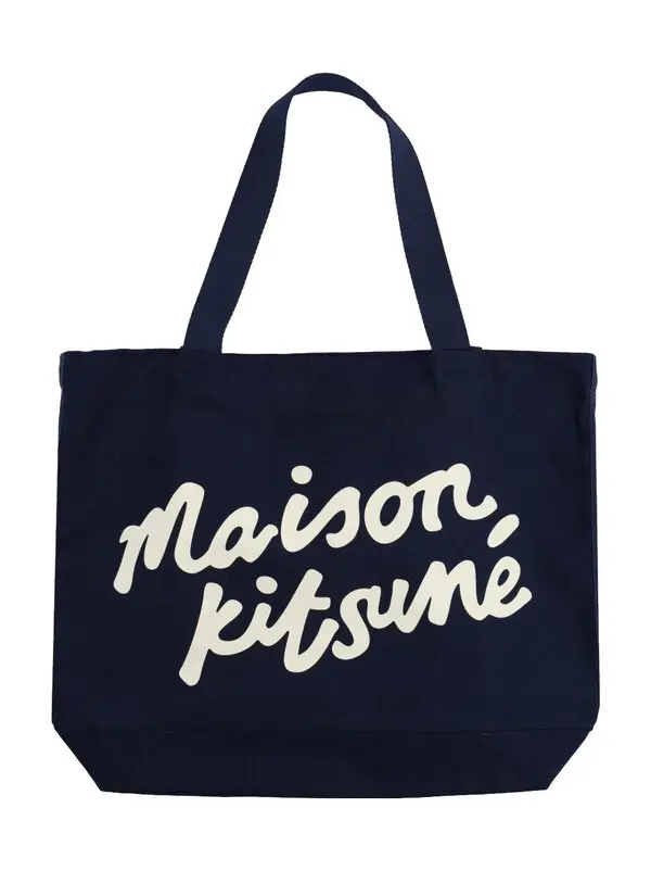Maison Kitsuné Tote Bag With Writing - Blue