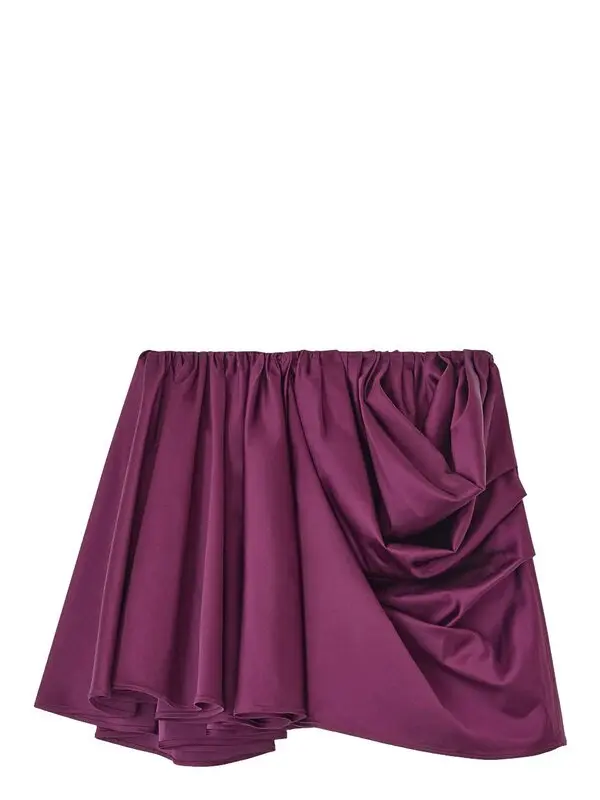 GANNI Draped Miniskirt - Bordeaux