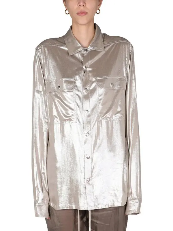 Rick Owens Metallic Effect Shirt - Silver