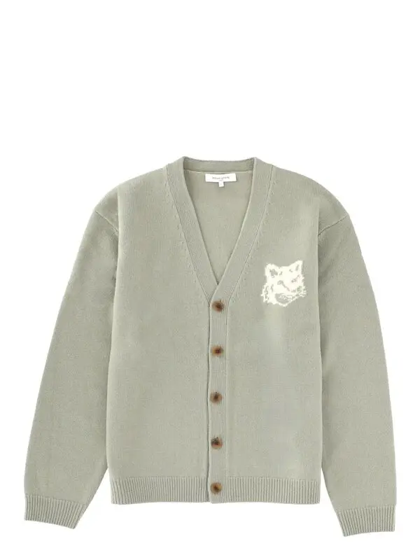 Maison Kitsuné Fox Head Cardigan - Green