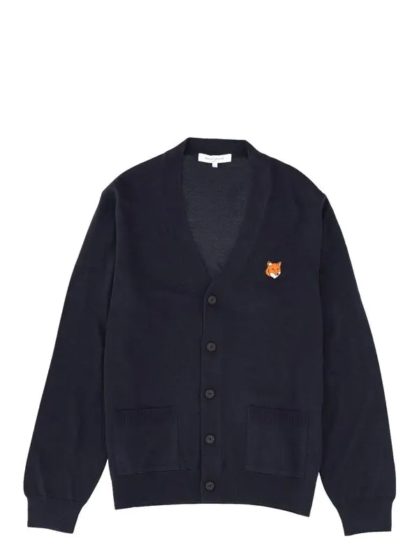 Maison Kitsuné Fox Head Cardigan - Blue