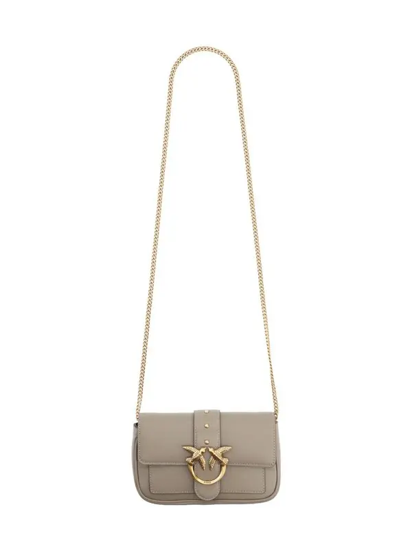 Pinko Shoulder Bag With Chain Strap - Dove