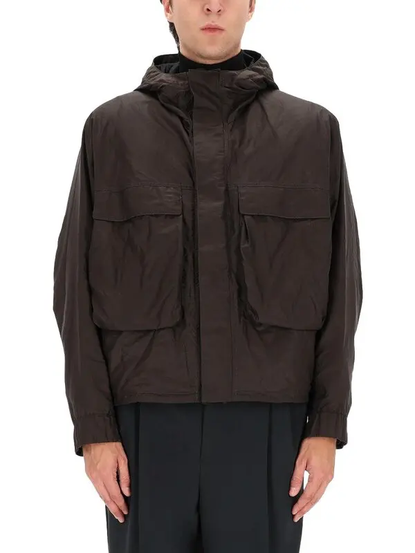 LEMAIRE Short Rain Parka - Brown