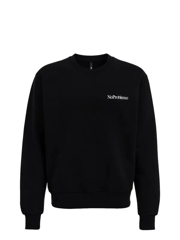 NO PROBLEMO Logo Cotton Sweatshirt - Black