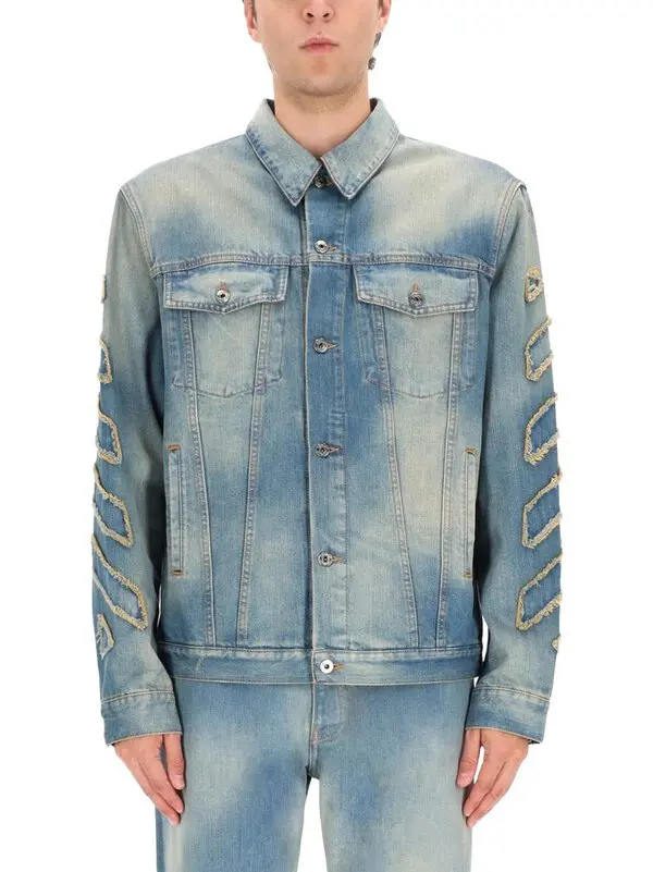 Off White Diag Raw Patch Jacket - Denim