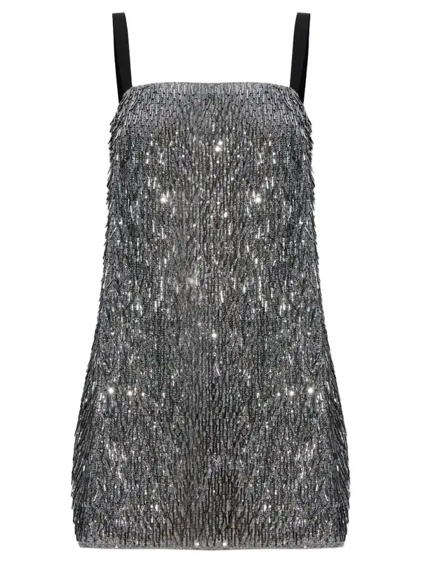 Dolce & Gabbana Sequined Mini Dress - Silver
