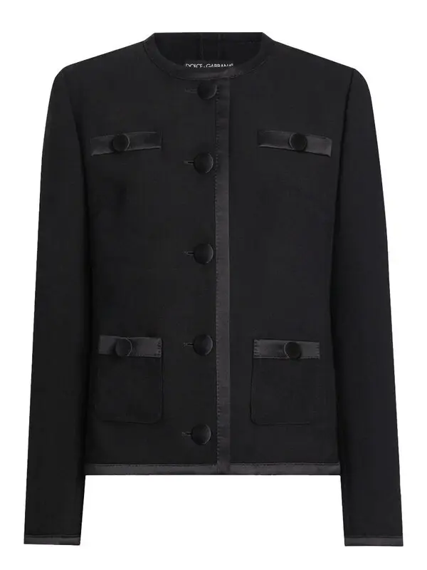 Dolce & Gabbana Double Crepe Single-breasted Jacket - Black