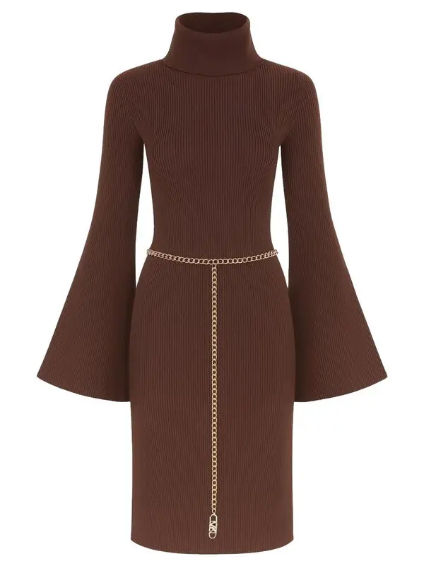 Michael Kors Knitted Mini Dress - Brown