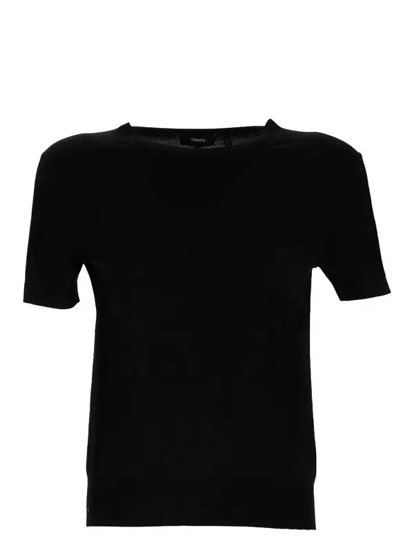 Theory Slim Fit Merino Wool T-shirt - Black