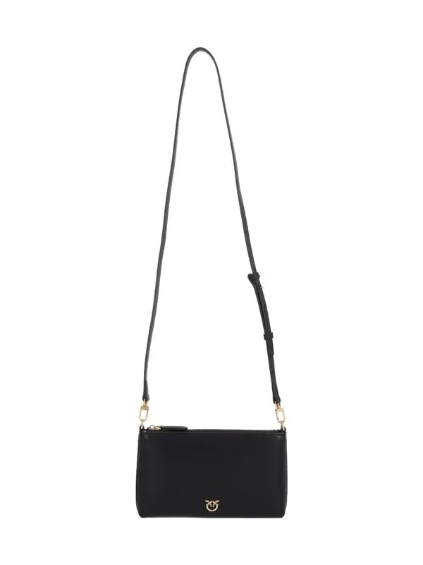 Pinko Leather Bag With Logo - Black