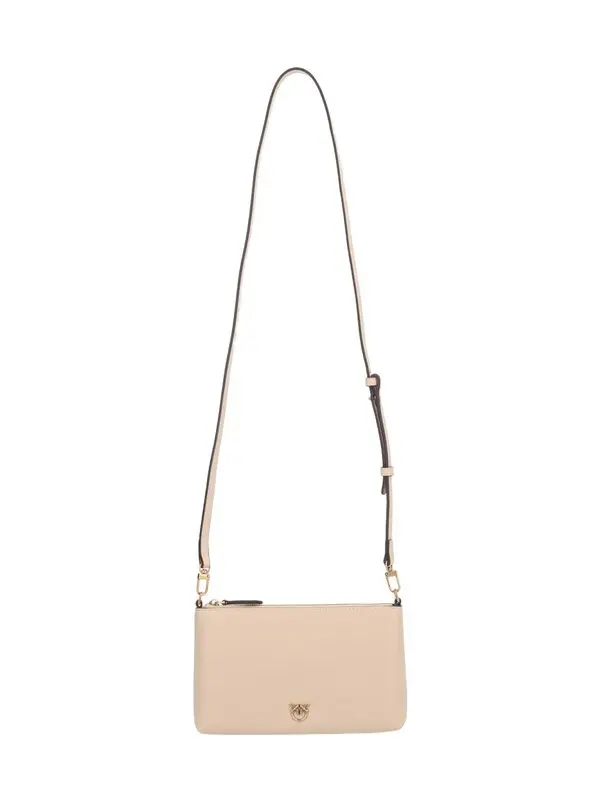 Pinko Shoulder Bag With Logo - Beige