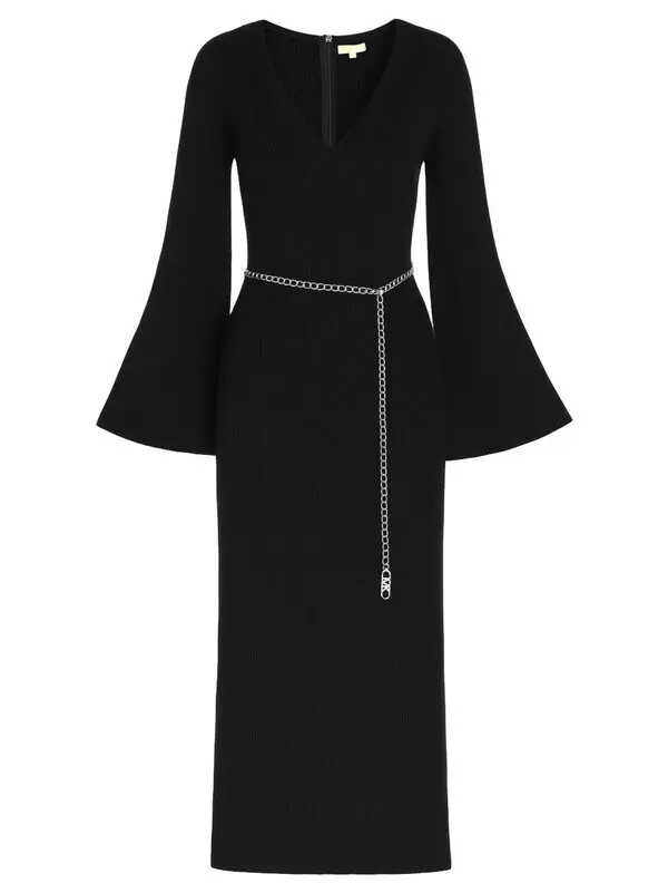 Michael Kors Wool Midi Dress - Black
