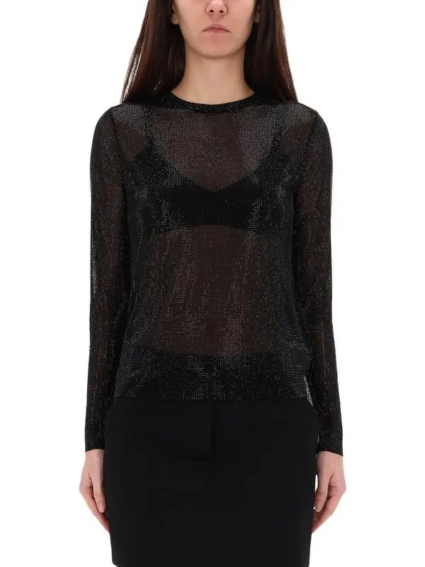 Michael Kors Top With Rhinestones - Black