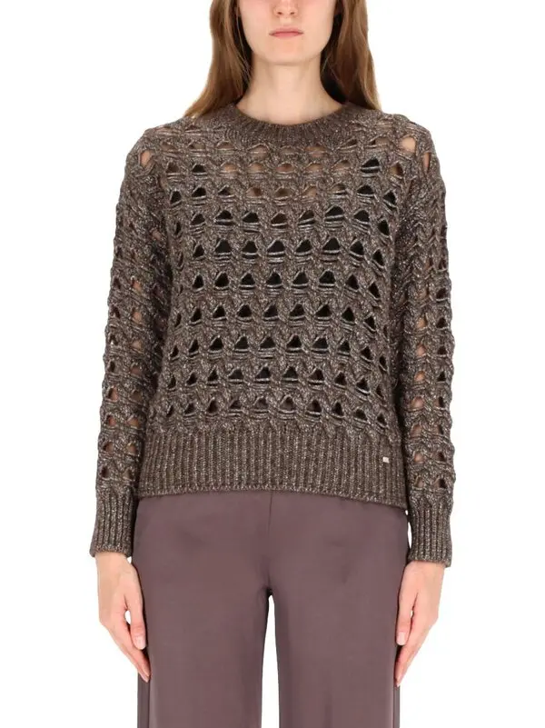 Herno Perforated Mesh Top - Brown