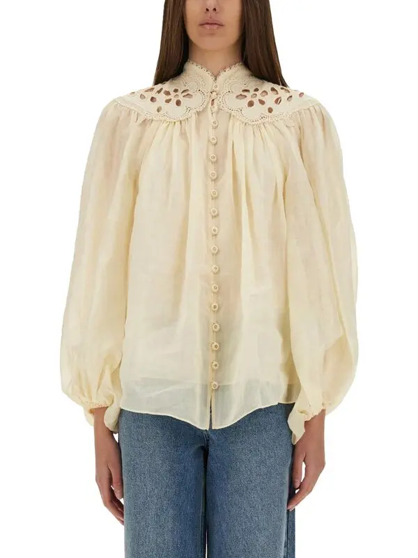 Zimmermann Embroidered Blouse - Ivory