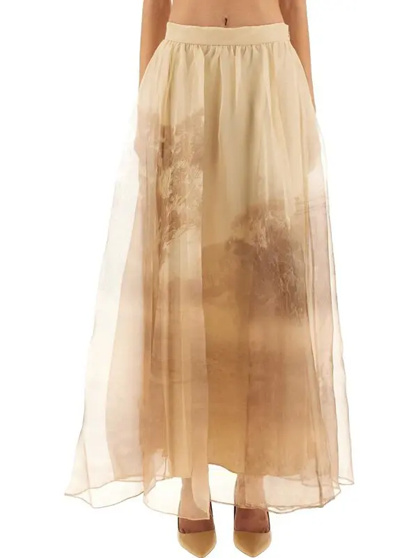 Zimmermann Memento Organza Maxi Skirt - Beige