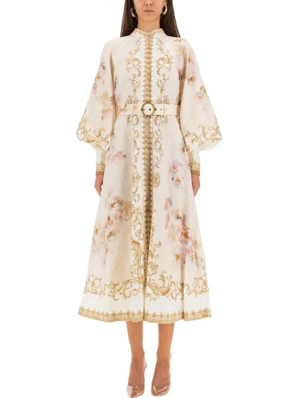 Zimmermann Midi Button Dress - Beige