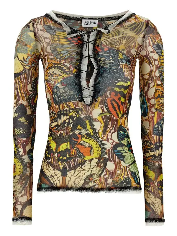 Jean Paul Gaultier Re-edition 'the Yellow Butterfly' Cardigan - Multicolor