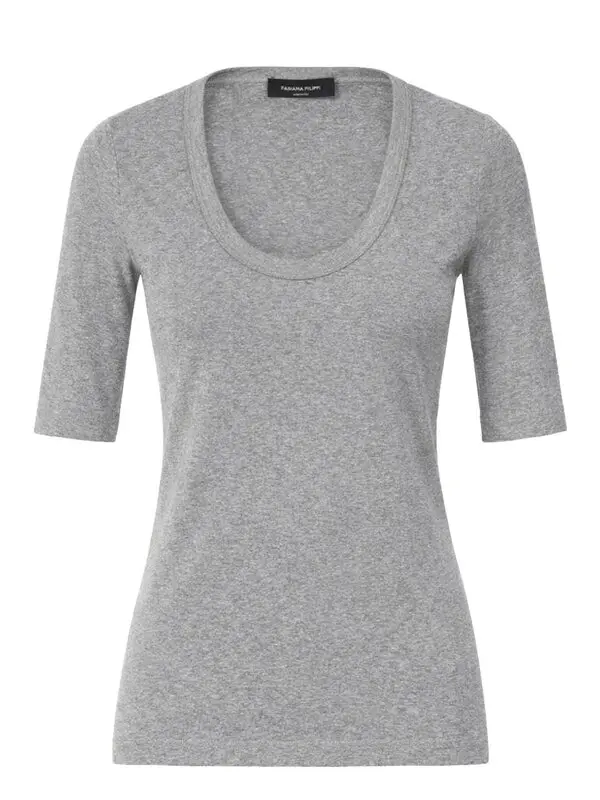 Fabiana Filippi Cotton Blend T-shirt - Grey