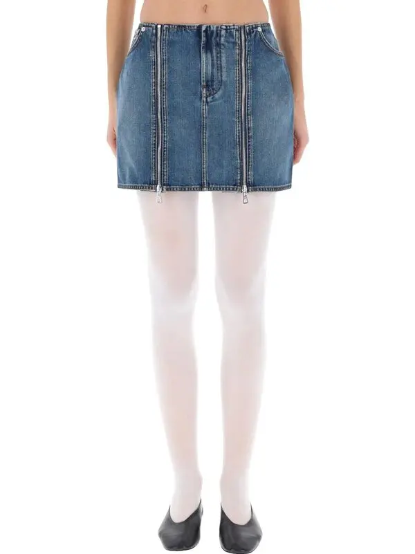 JEAN PAUL GAULTIER Mini Skirt With Double Zipper - Denim